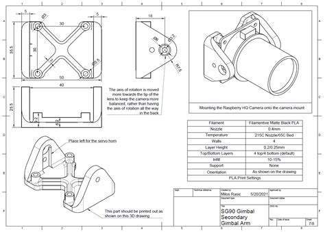 raspberry pi hq camera drone gimbal by milos download free stl model