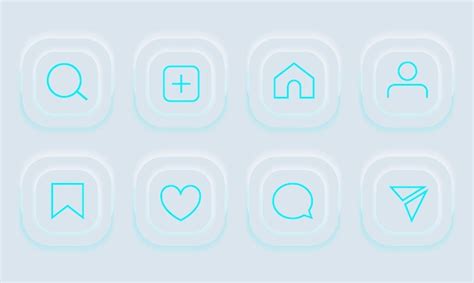 Premium Vector Neumorphic Button Social Media Button Vector Set