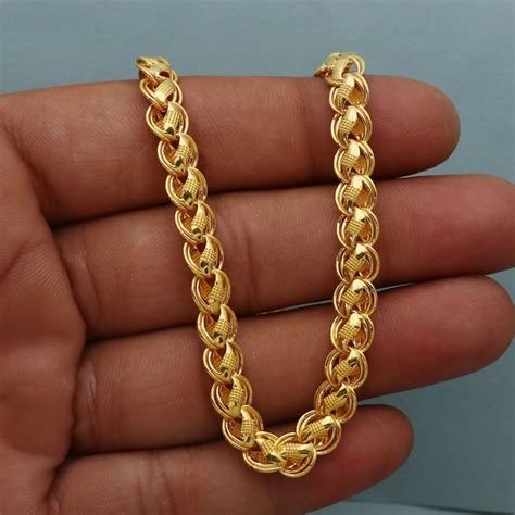 22k Yellow Gold Chain Necklace Jewelry Unisex Gold Chain Indian