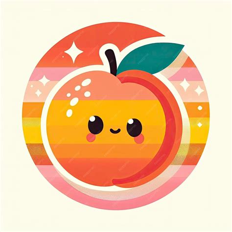 Peach Colorful Cute Screen Printing Effect Riso Print Premium Ai Generated Image