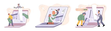 Hacker Activity Big Set Hacking Computer Phishing Account Cyber