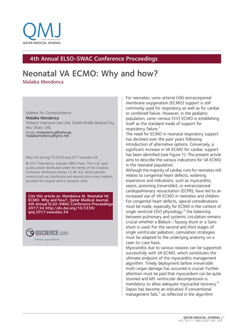 Pdf Neonatal Va Ecmo Why And How