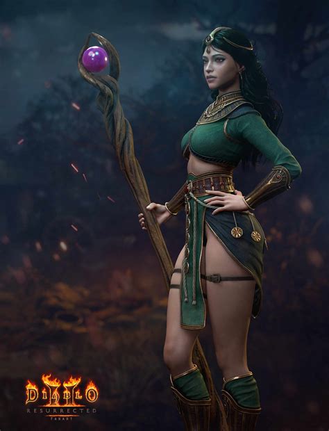 Sorceress Diablo 2 Fanart Real Time Zbrushcentral