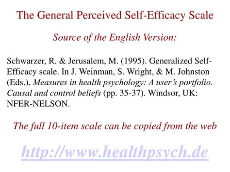 Ppt Is Perceived Self Efficacy A Universal Construct Psychometric