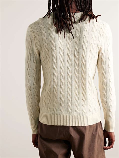Polo Ralph Lauren Slim Fit Cable Knit Wool And Cashmere Blend Sweater