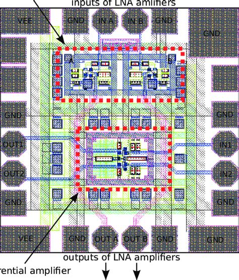 Layout Of The Differential Amplifier And Pair Of Low Noise Amplifier In Download Scientific