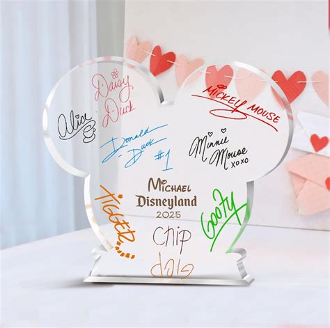 Disney Autograph Parks Sign Disney World Autograph Plaque Custom Name