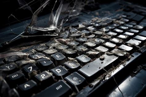 broken keyboard closeup photo generate ai stock image image of