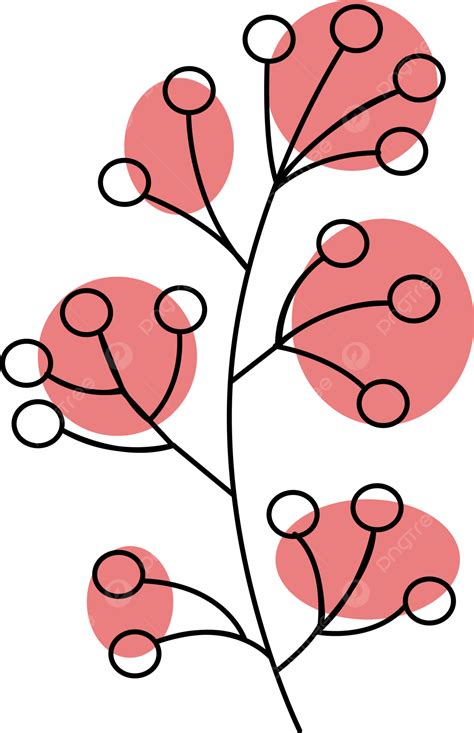 Red Circle Flower Line Style Red Flower Line Png And Vector With