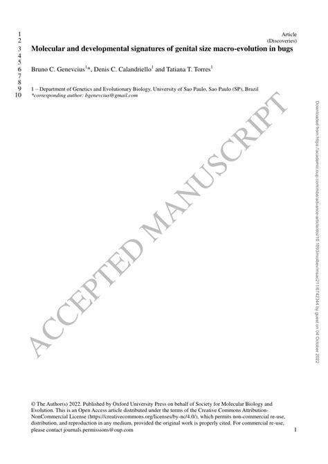 Pdf Molecular And Developmental Signatures Of Genital Size Macro