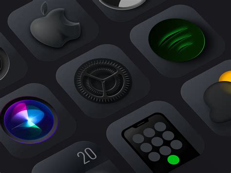 ios 14 dark mode icons pack etsy