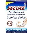 Secure Comfort Strips Waterproof Denture Adhesive Zinc