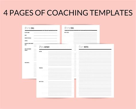 Coaching Template Printable Coaching Discover Call Template Etsy
