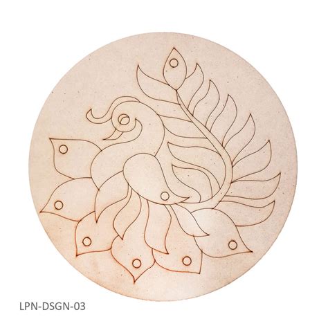 Premarked Mdf 10 Inches Peacock Dsgn03 Chetna Store