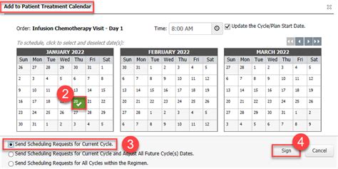 Manage Chemo Calendar