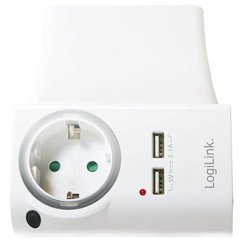 Logilink Pa0165 Tomada Schuko Pass Through C Suporte De Telemóvel