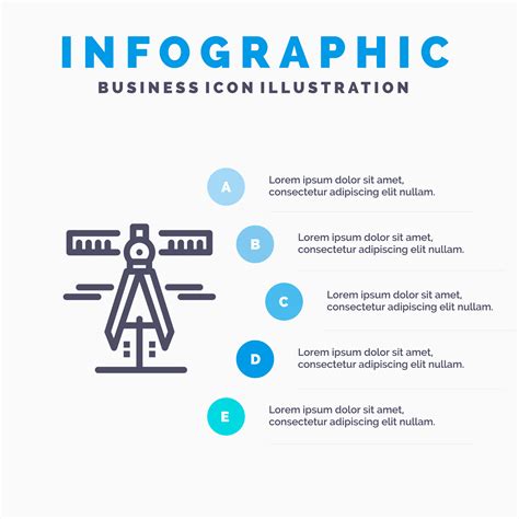 Calipers Geometry Tools Measure Blue Infographics Template 5 Steps