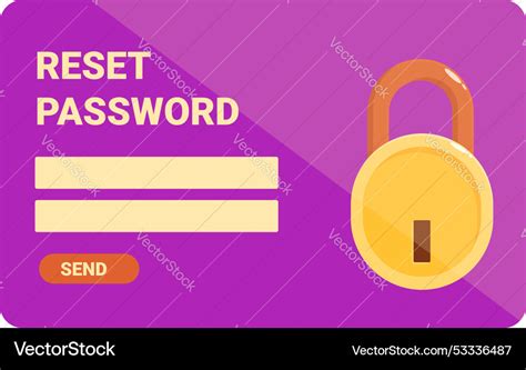 Reset Password Form With Padlock Showing Vector Image