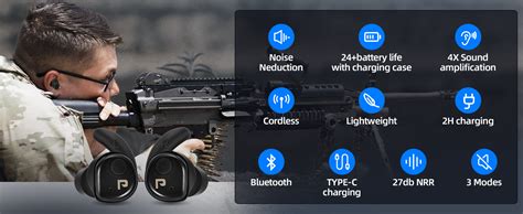 Prohear Ep02 Shooting Ear Buds With Bluetooth And 4x Tactical