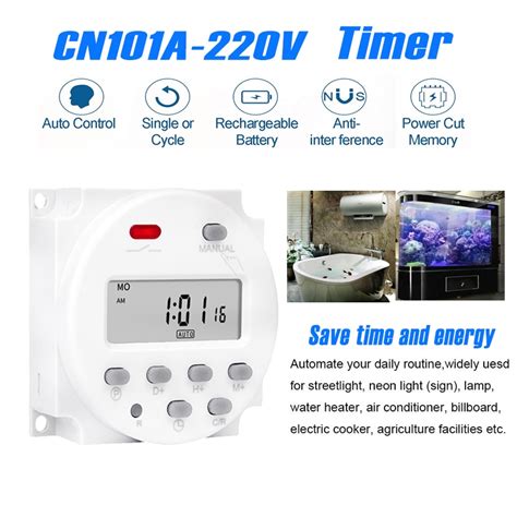 Cn101a Digital Lcd Power Timer Switch Ac 220v Time Switch Controller Relay With Battery Shopee