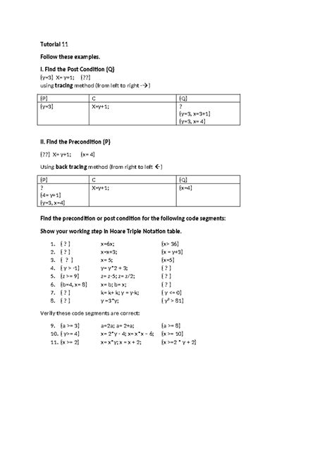 Tutorial 11 Assignment Statement Tutorial 11 Follow These Examples I