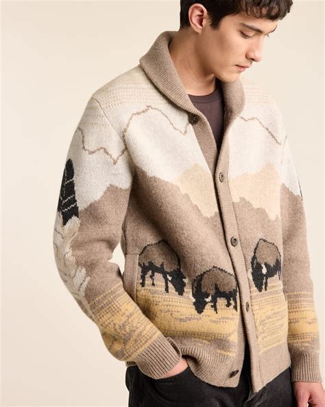 Pendleton Mens In Their Element Lambswool Cardigan Hewlett And Dunn