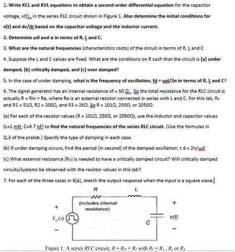 Solved 1 Write Kcl And Kvl Equations To Obtain A