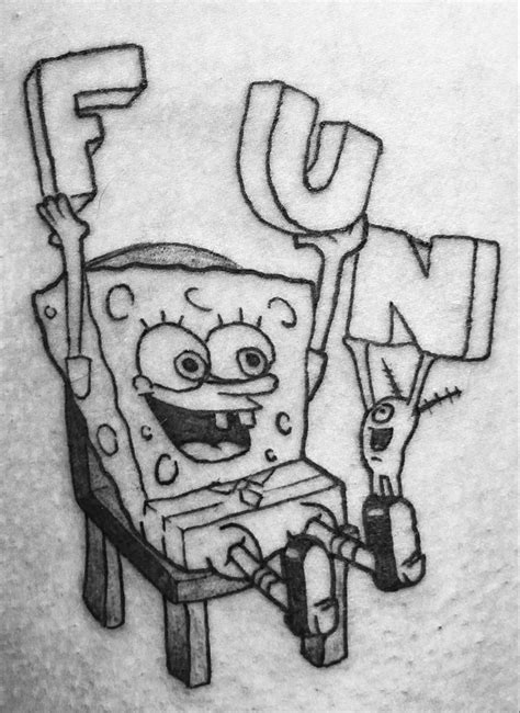 Spongebob Plankton Fun Tattoo