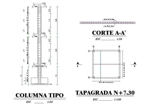 Column Section And Structure Details Of School Library Dwg File Cad