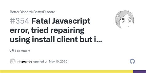 Fatal Javascript Error Tried Repairing Using Install Client But It
