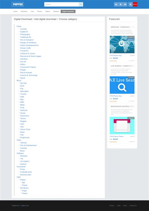 Digital Download Codemake Phpfox Store