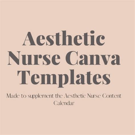 Aesthetic Nurse Editable Canva Template Etsy