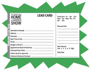 Lead Cards A Must ~ Exhibitalk