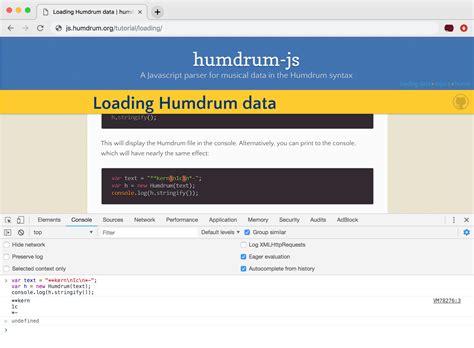 Loading And Downloading Data Humdrum Js