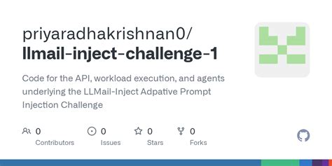 Api · Workflow Runs · Priyaradhakrishnan0llmail Inject Challenge 1 · Github