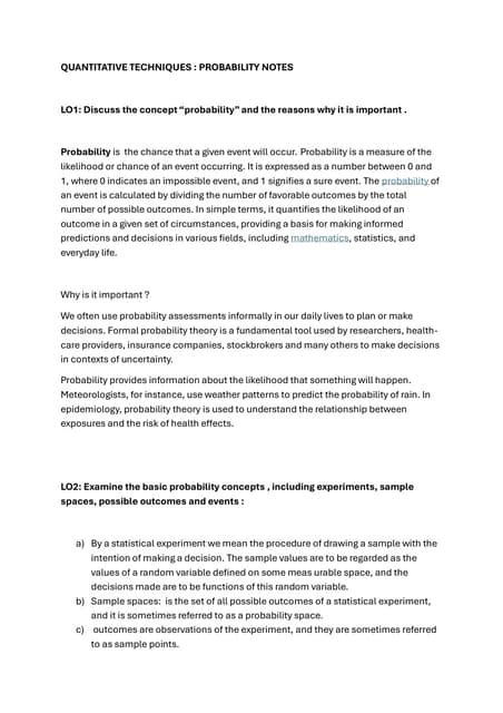 Statistics Quantitative Techniques Probabilitypdf
