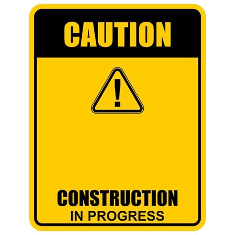 Premium Vector Caution Construction In Progress Sign Vector
