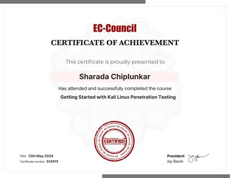 New Certification On Kali Linux By Ec Council Sharada Chiplunkar