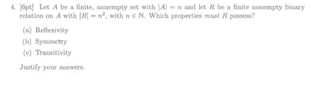Solved Let A Be A Finite Nonempty Set With A N And Let Chegg