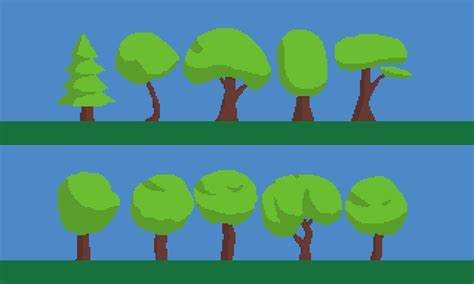 Pixel Art Animated Tree Pack By Duckhue
