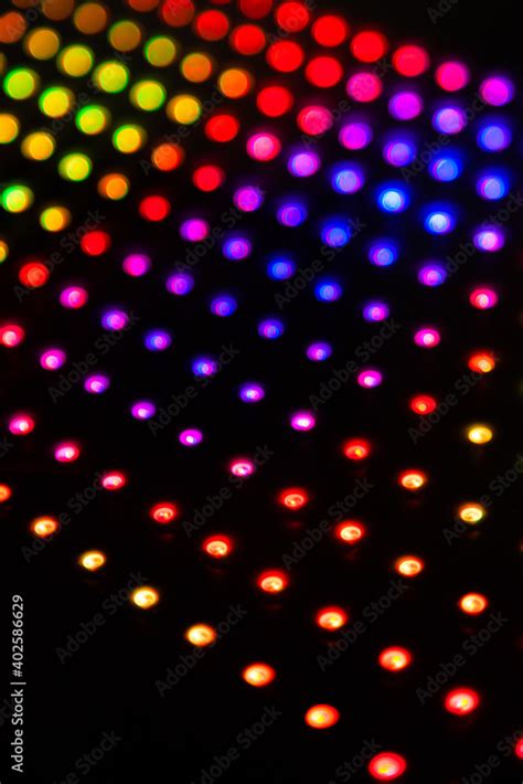 Colourful Rgb Led Lights On Black Background Led Matrix With Ws2812b