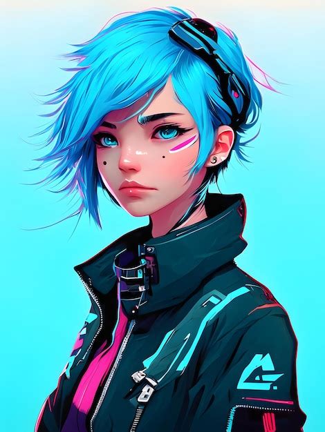 Premium Photo Futuristic Anime Girl Wallpaper