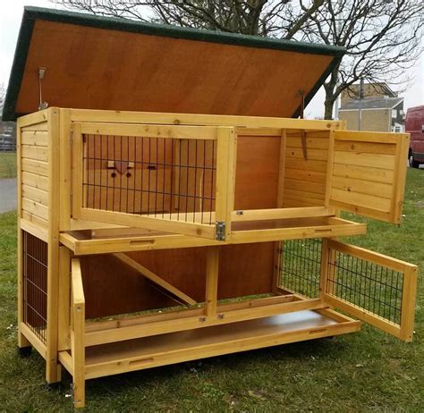 Classic Xl Natural 2 Tier Large Rabbit Hutch Coops And Hutches Uk