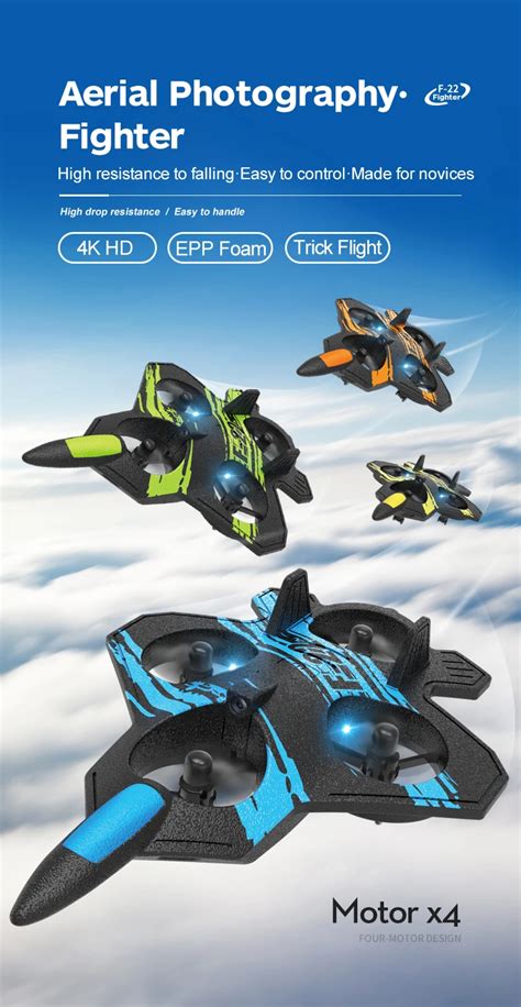 F22 폼 Rc 비행기 카메라 포함 4k 360° 스턴트 원격 제어 항공기 전투기 헬리콥터 비행기 장난감 소년 어린이용
