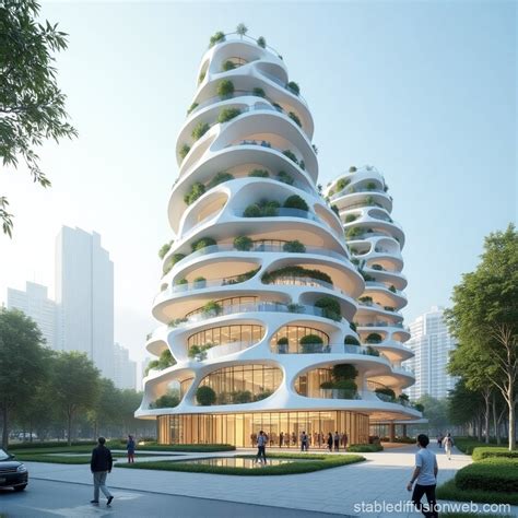 Future City Architectural Design Concept Stable Diffusion Online