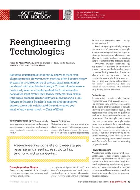 Pdf Software Refactoring For System Modernization