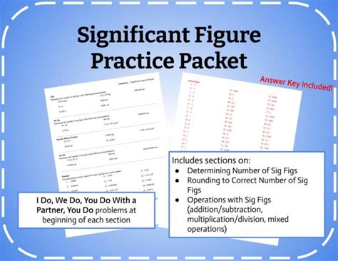 Significant Figure Practice Packet By Key Science Tpt