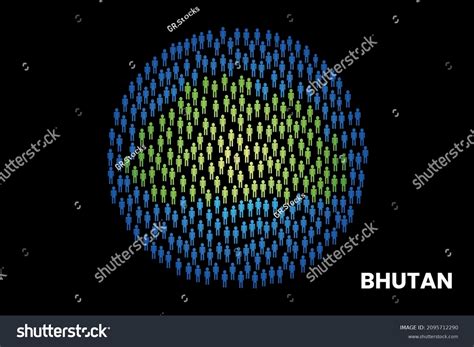 Bhutan Population People Map Globe Vector Stock Vector Royalty Free