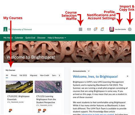 Brightspace Uvm Landing Page Uvm Knowledge Base