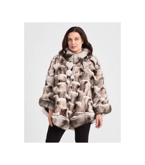 Blue Fox Fur Cape At